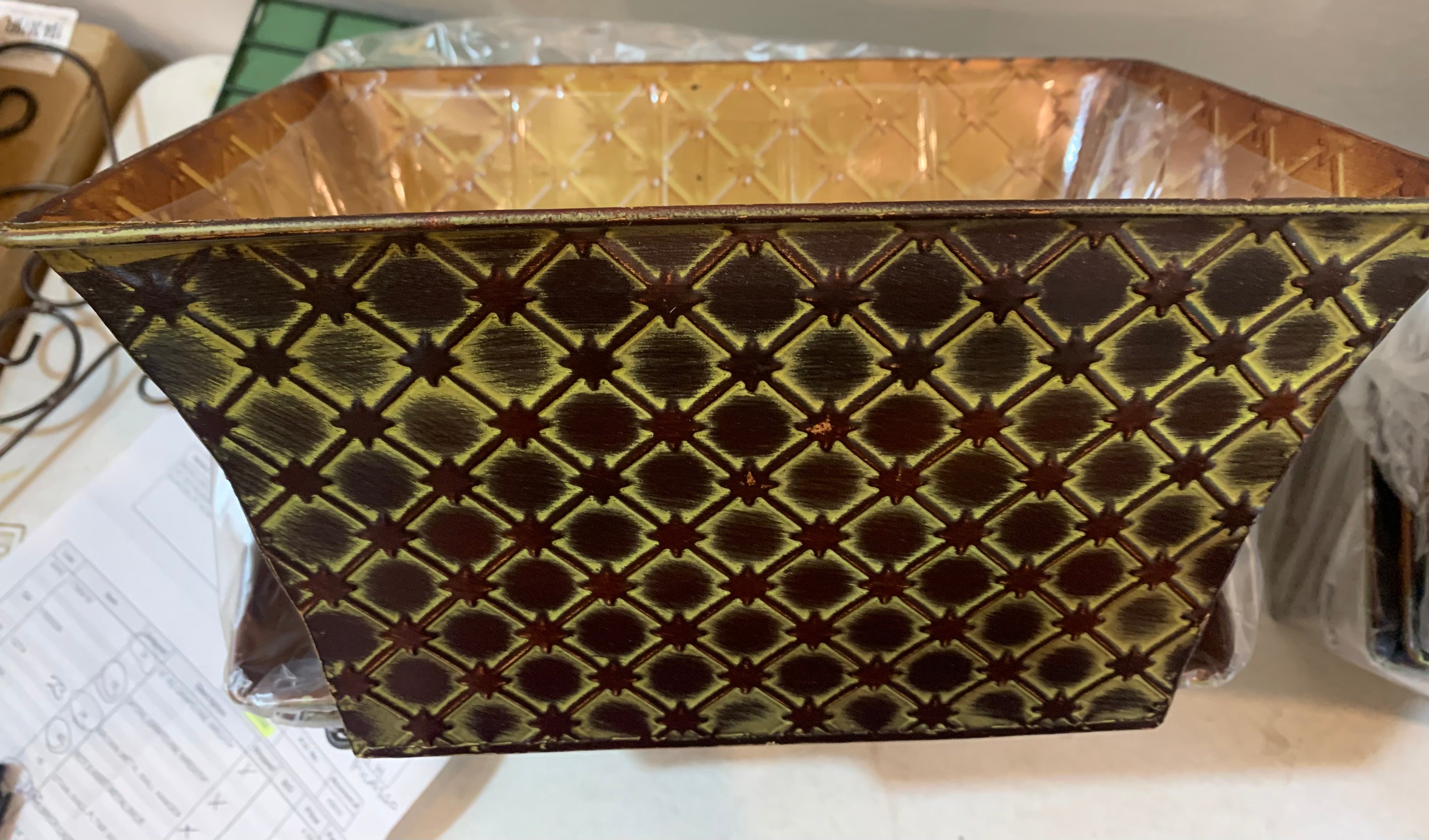 Rectangle Metal Container DIAMOND CIRCLES – Brian Lane Designs